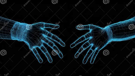 A Handshake of Glowing Hands. AI Generated Stock Photo - Image of trust ...