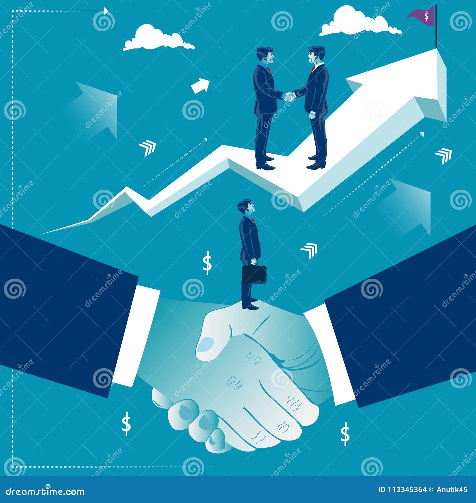 Handshake and Good Deal. Business Concept Vector Illustration Stock ...