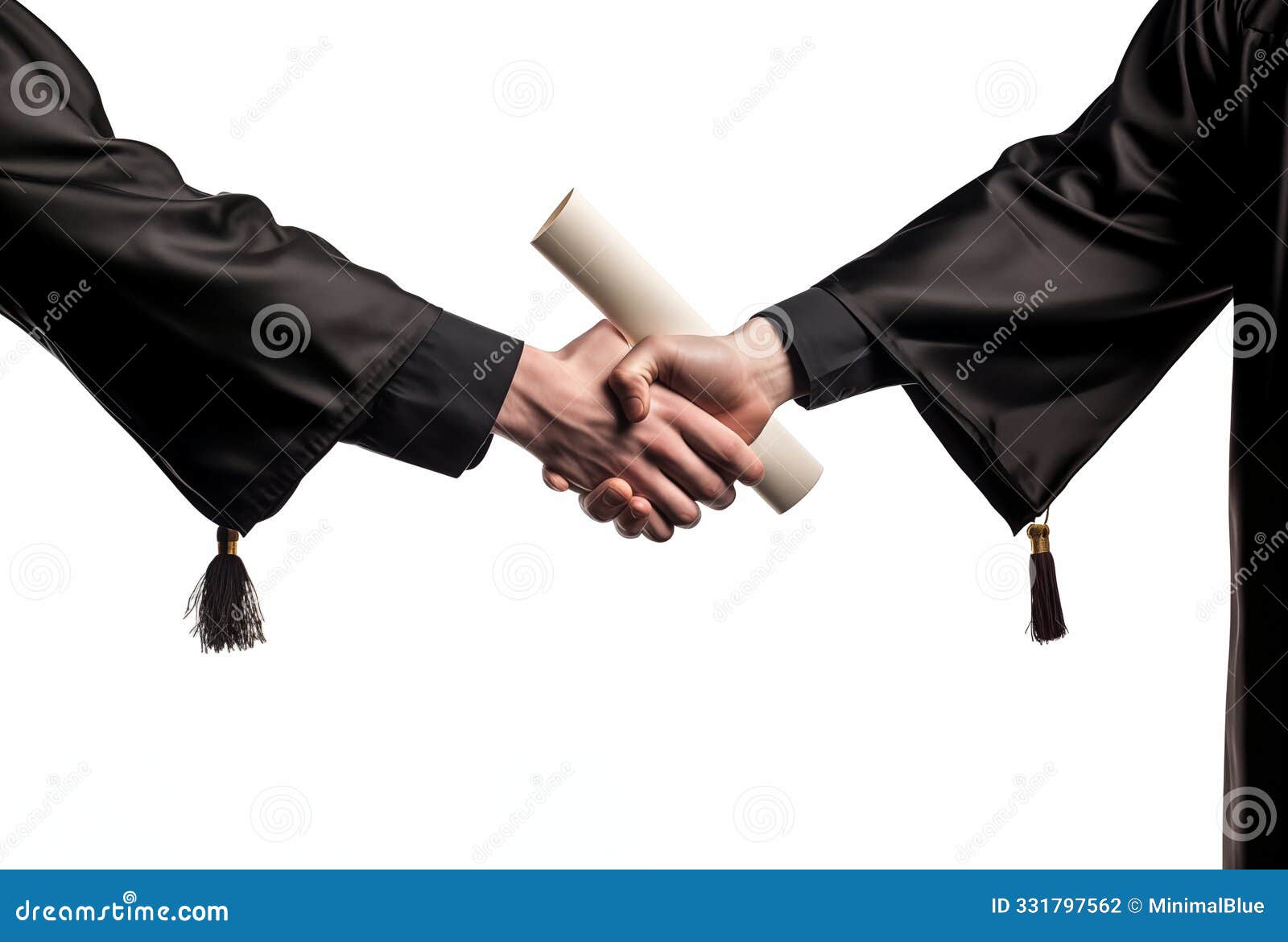 Handshake at Graduation Ceremony with Diploma Stock Illustration ...