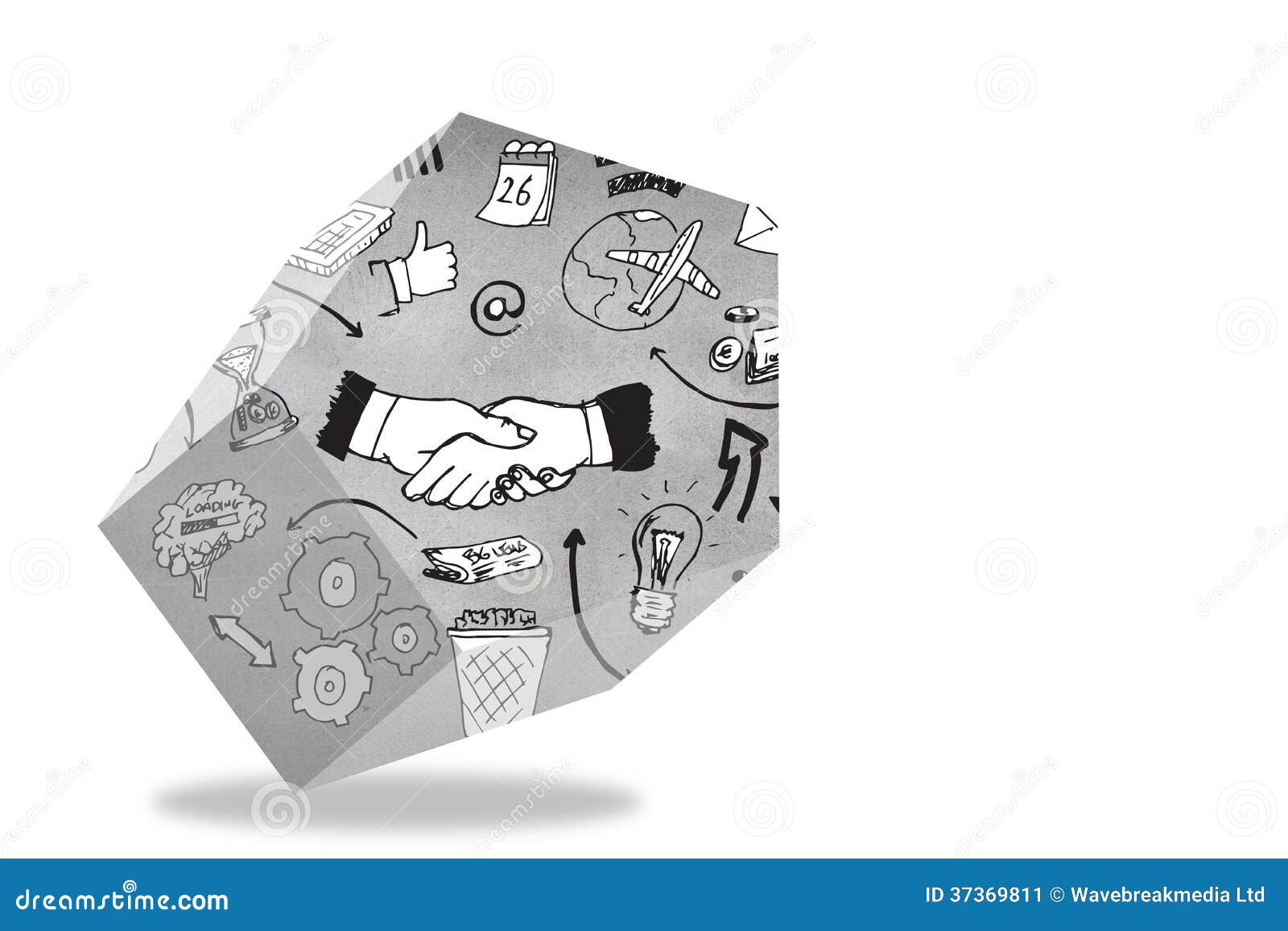A Handshake Graphic Formed By Point And Line Connection, Graphic Design ...