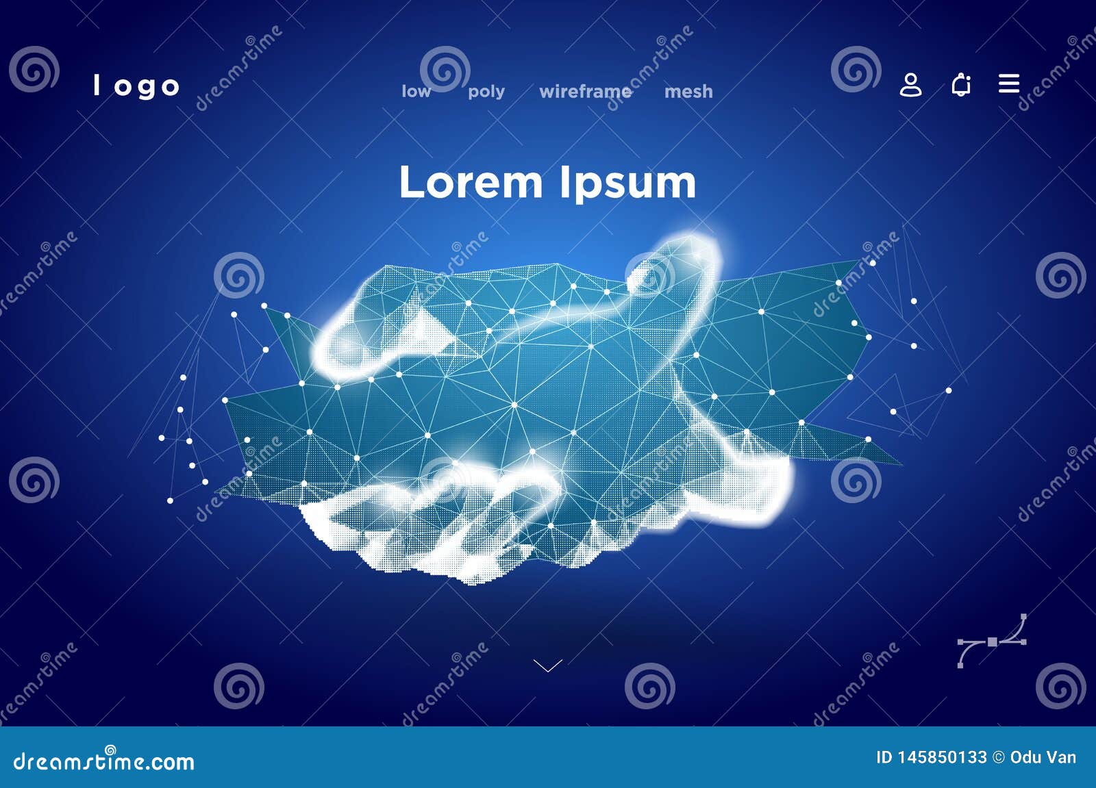 A Handshake Graphic Formed by Point and Line Connection, Graphic Design ...