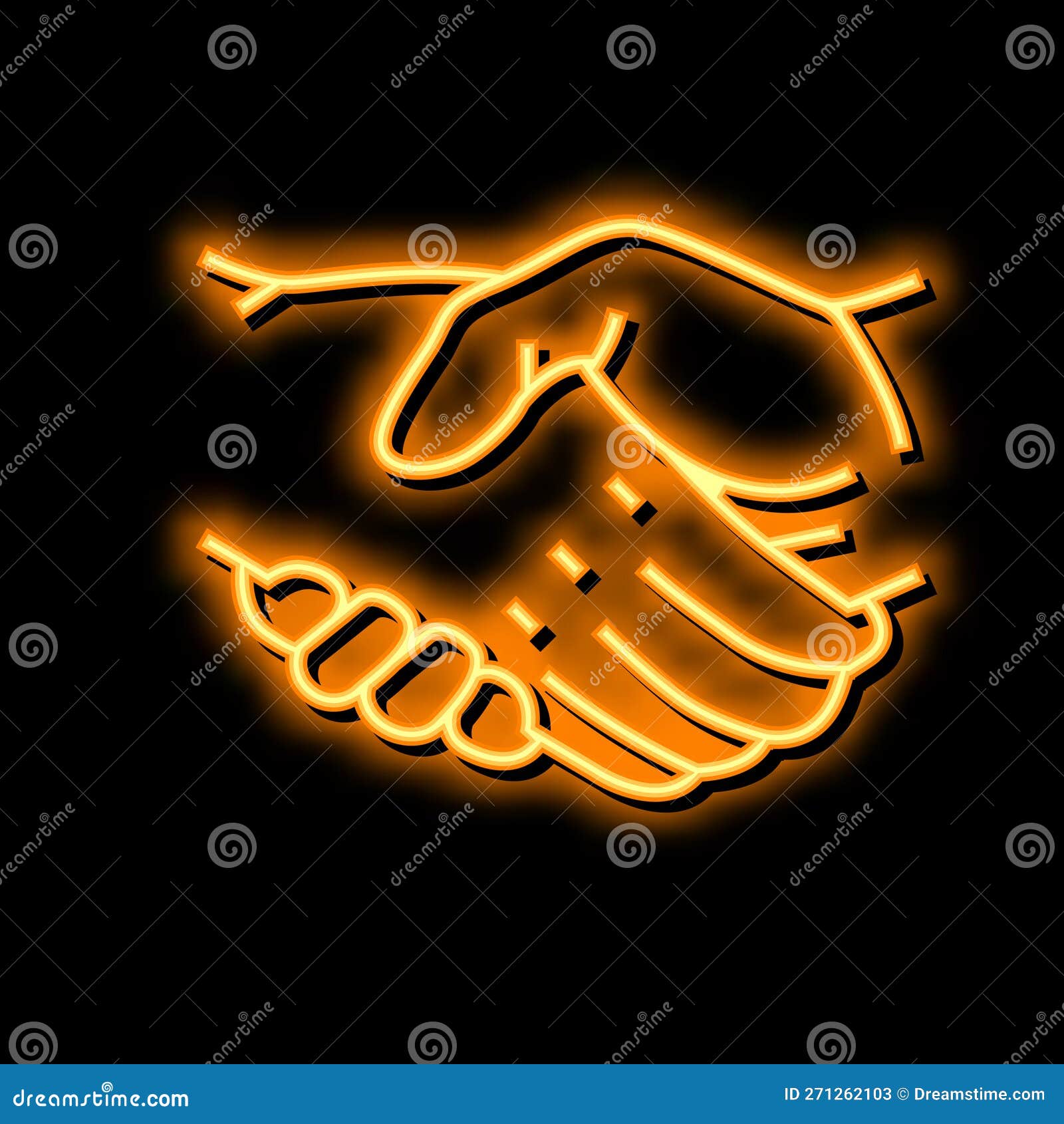 Handshake with Hand Neon Glow Icon Illustration Stock Vector ...