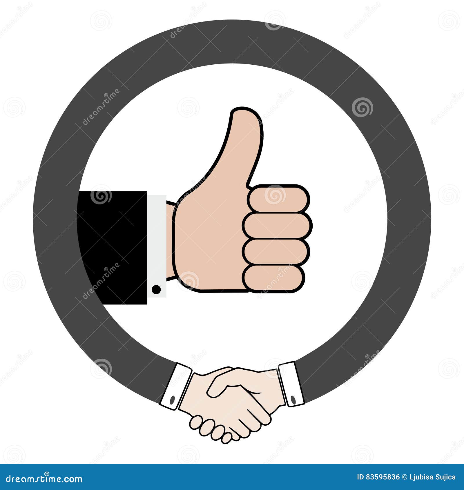 Handshake, Handling with Itself, Funny Stock Vector - Illustration of ...