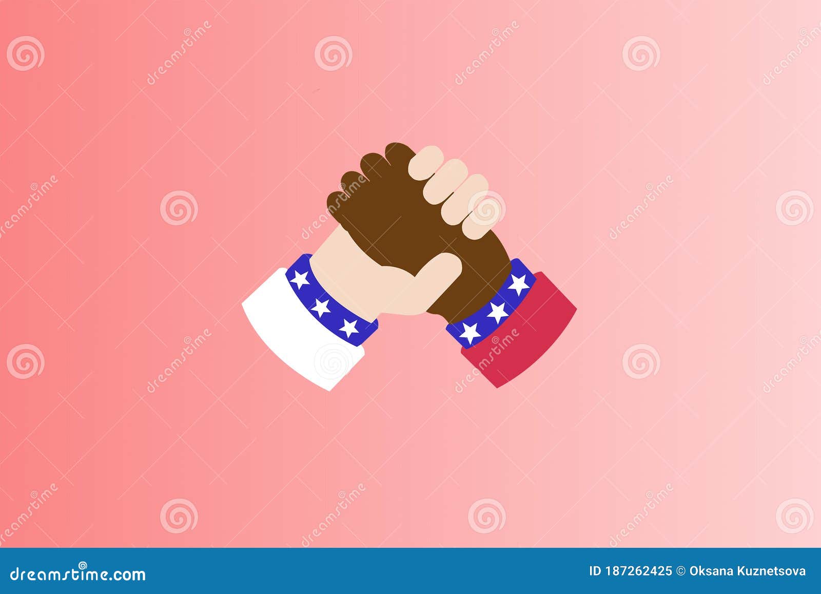 Handshake. Hands of White and Black Race. Isolated Stock Illustration ...