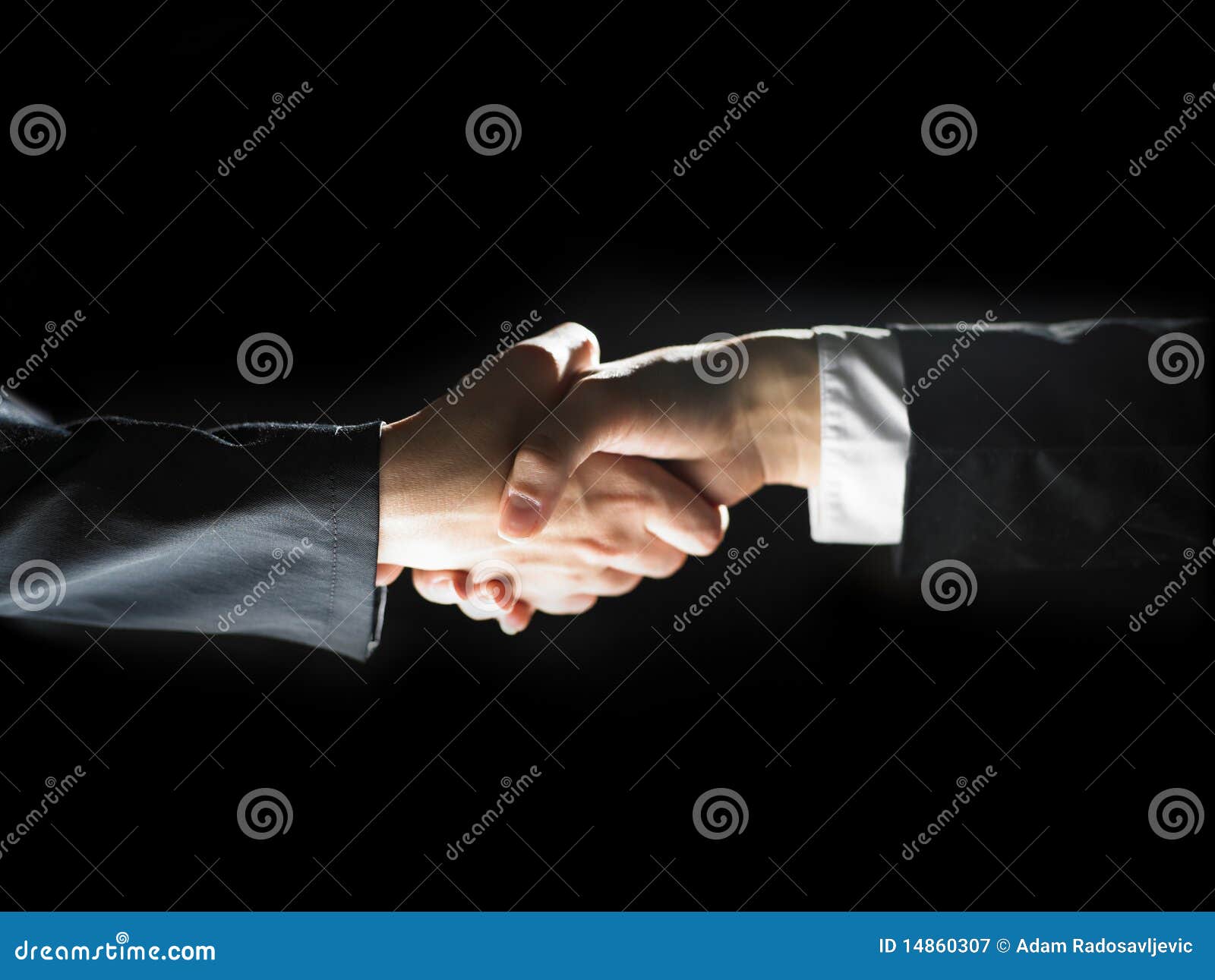Handshake Handshaking on Light and Dark Stock Image - Image of partner ...