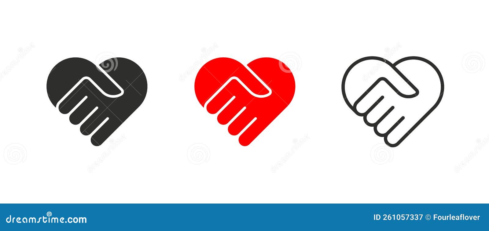 Handshake Heart Icon Isolated On A White Background. Simple Modern ...