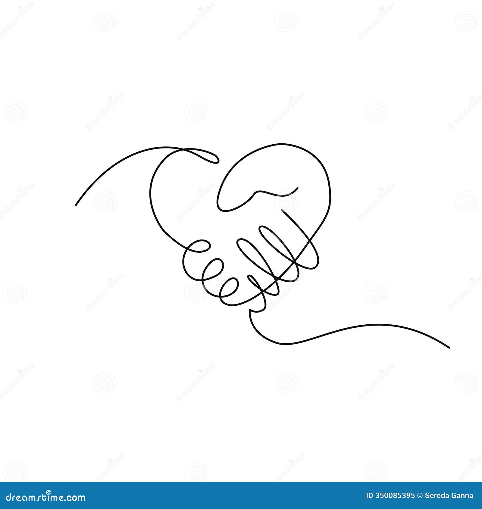 Handshake Heart Icon. Unity Symbol Vector. Black Outline Drawing. Love ...