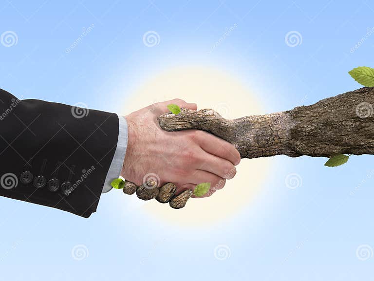 Handshake Human Hand and Hand Tree Stock Image - Image of form, male ...