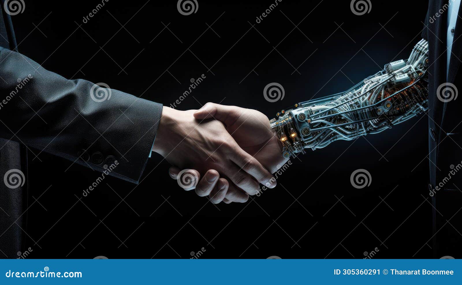 A Handshake between a Human and a Machine, Symbolizing Human-machine ...