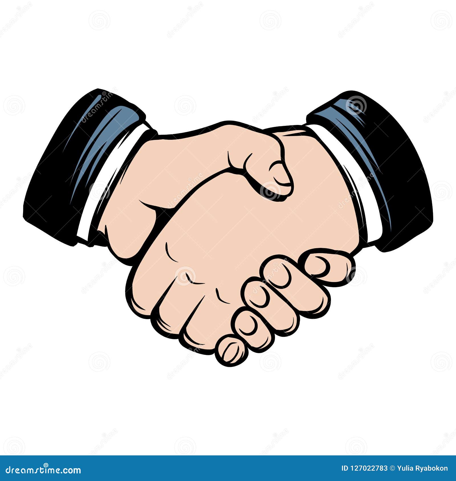 Handshake icon cartoon stock illustration. Illustration of cooperation ...