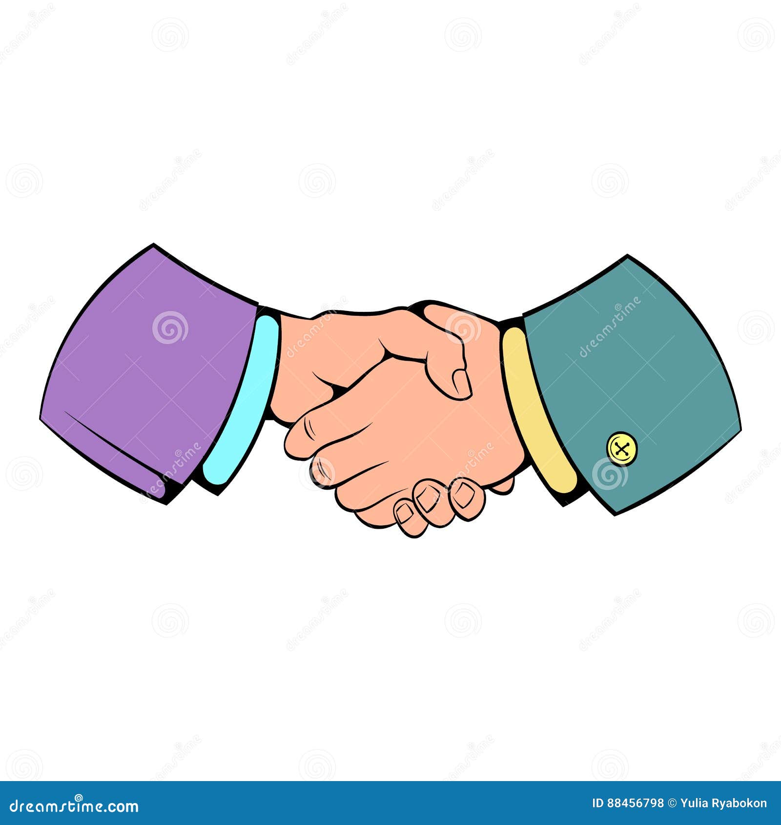 Handshake icon cartoon stock vector. Illustration of handshake - 88456798