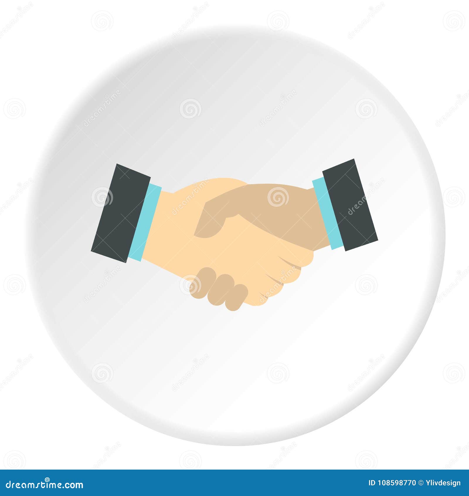 Handshake icon circle stock vector. Illustration of male - 108598770