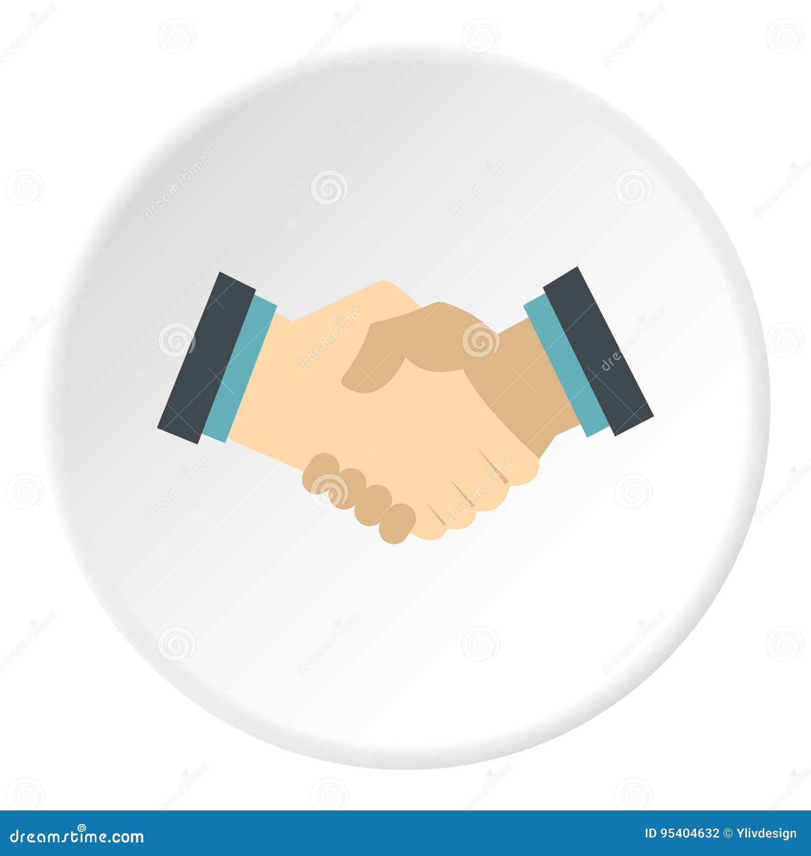 Handshake, icon circle stock vector. Illustration of leadership - 95404632