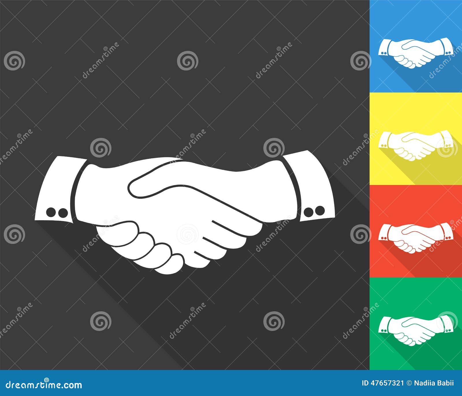 Handshake Vector Icon - Colored Set Stock Vector - Illustration of ...