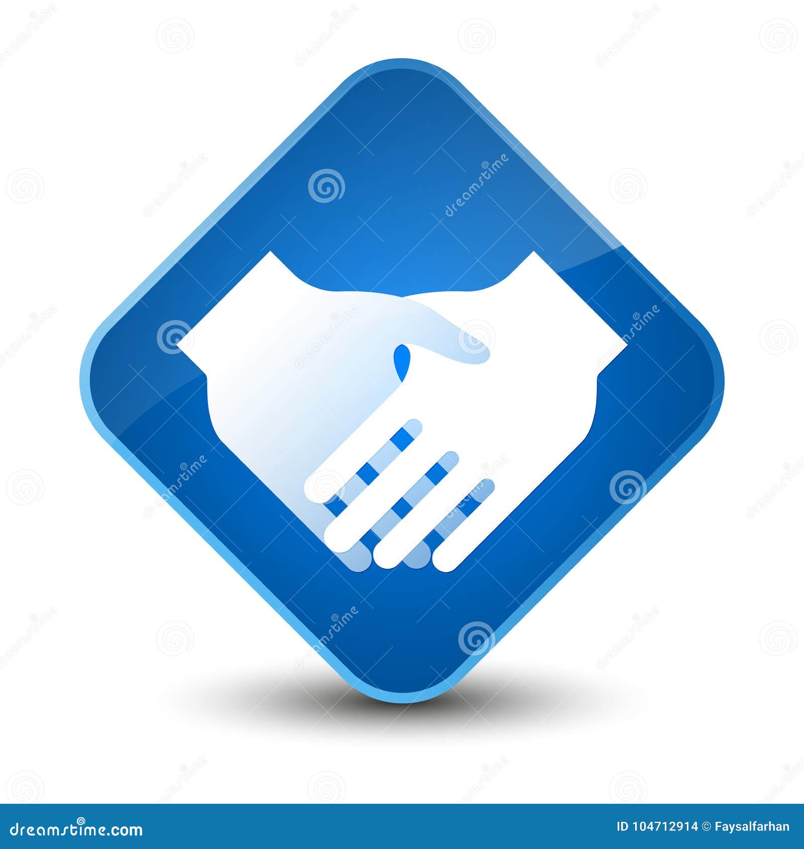 Handshake Icon Elegant Blue Diamond Button Stock Illustration ...