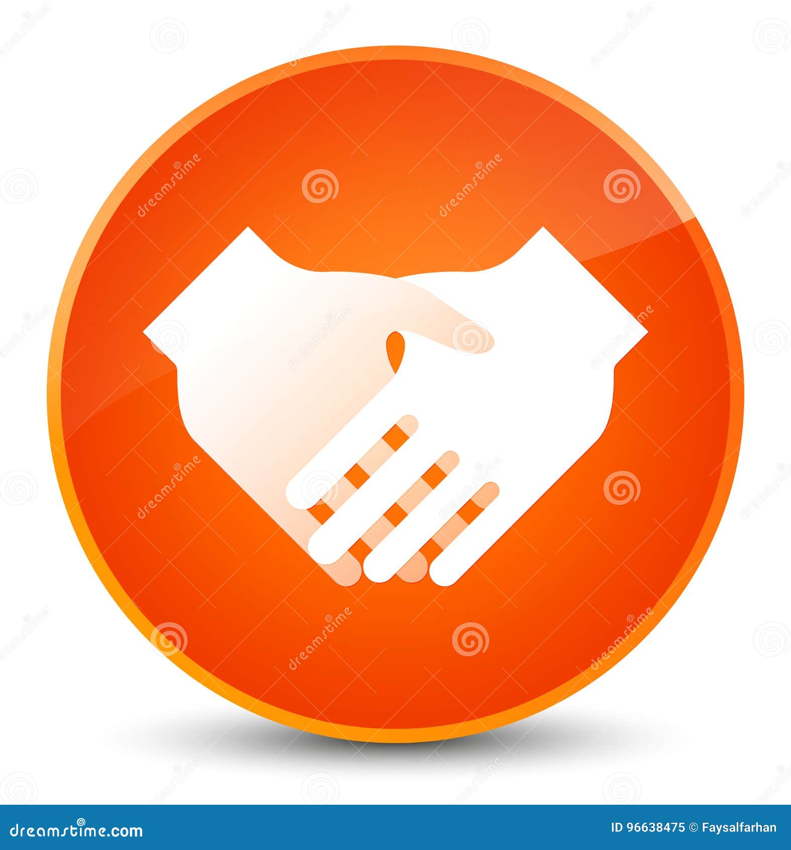 Handshake Icon Elegant Orange Round Button Stock Illustration ...
