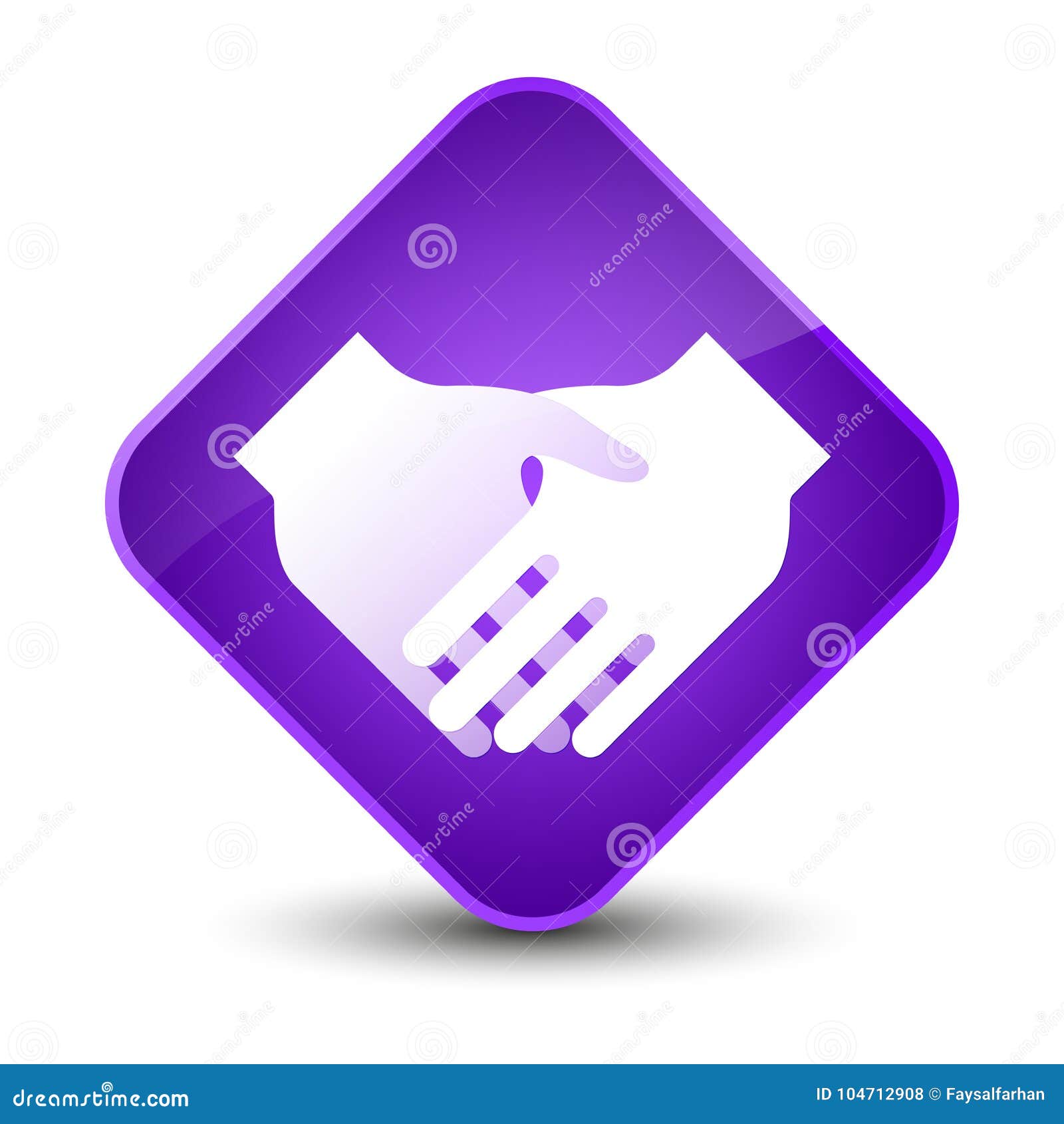 Handshake Icon Elegant Purple Diamond Button Stock Illustration ...