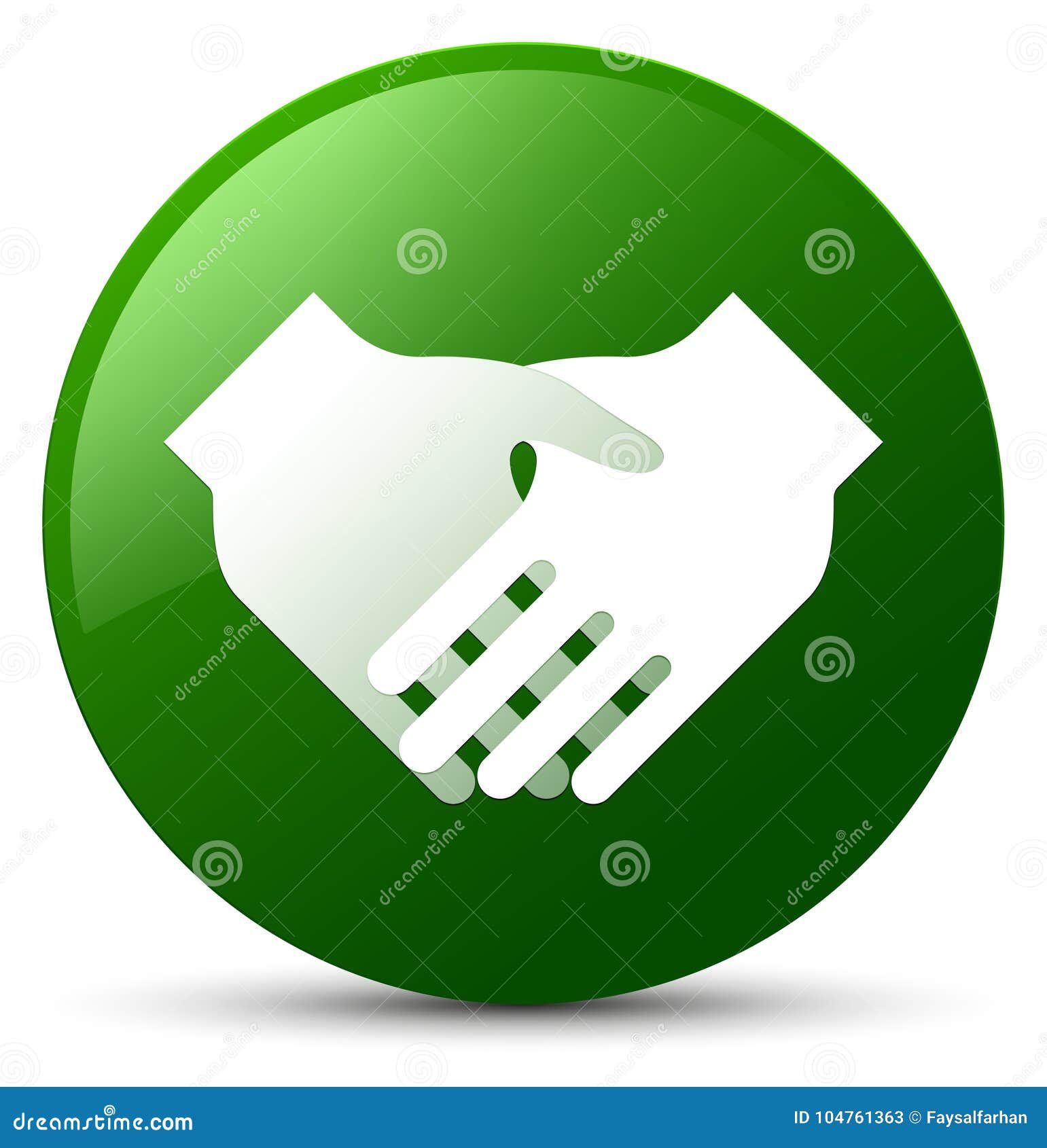 Handshake Icon Green Round Button Stock Illustration - Illustration of ...