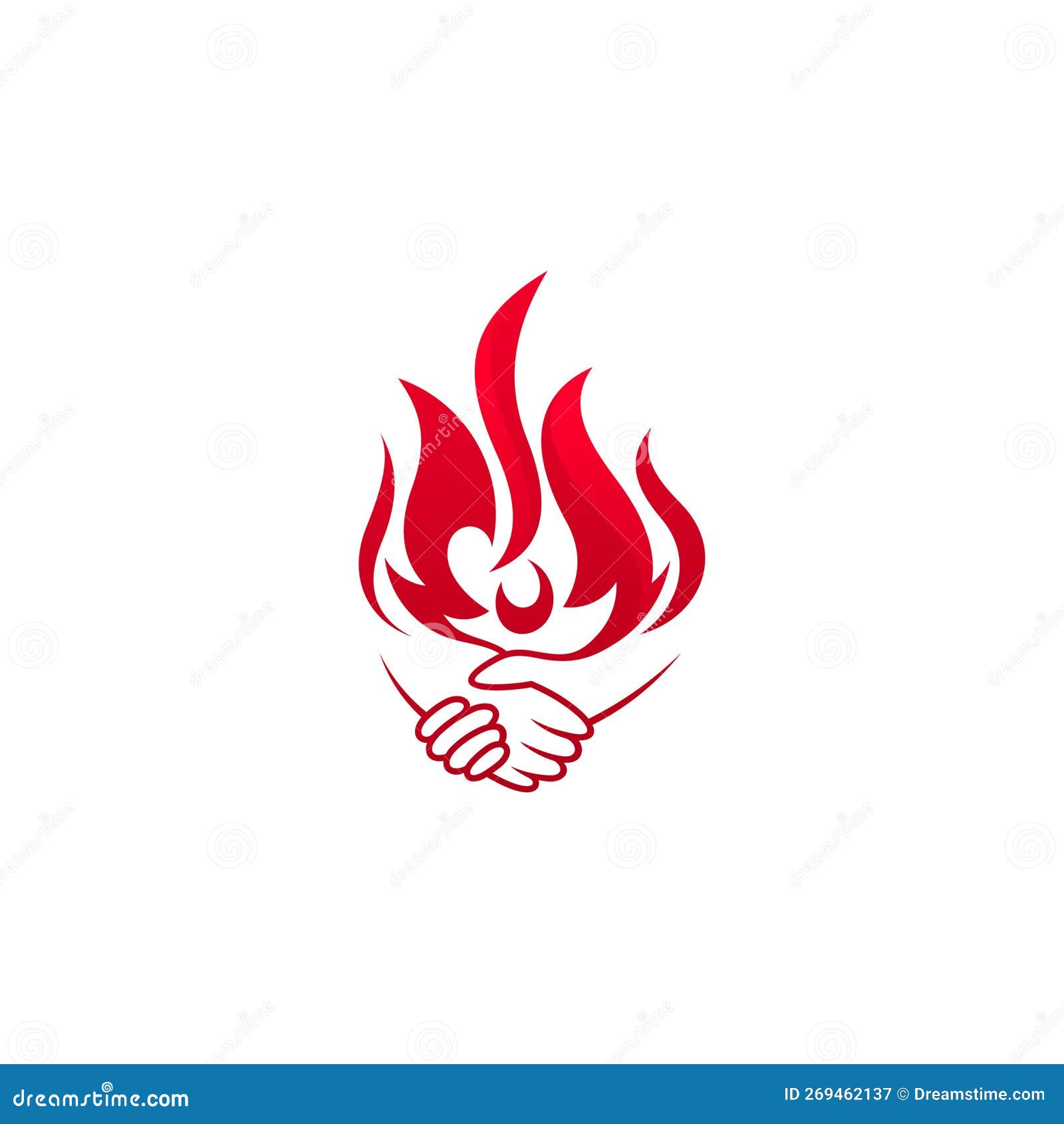 Handshake Icon, Hand and Fire Logo Design Stock Vector - Illustration ...