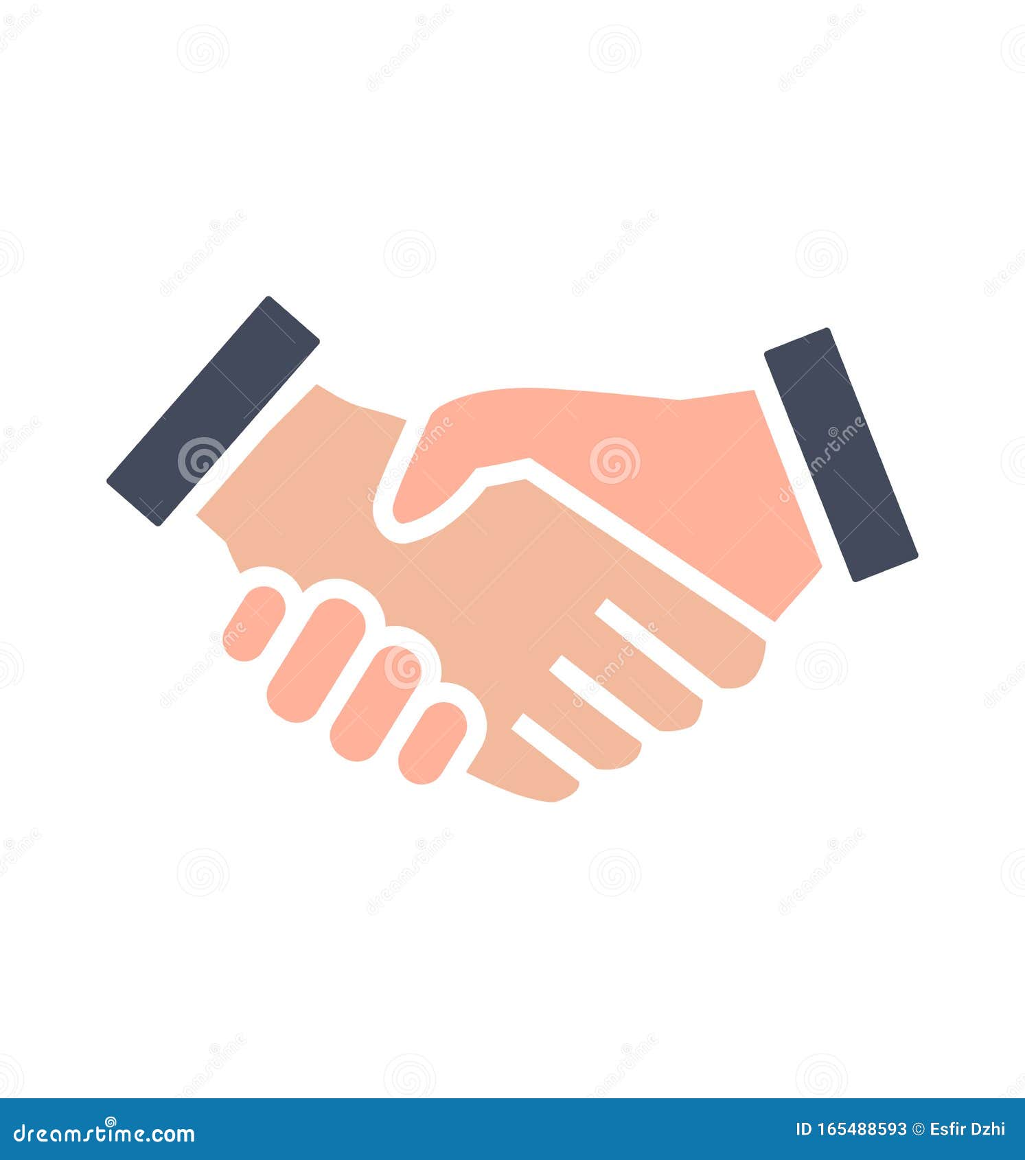 Handshake Icon Line and Flat Style Isolated on White Vector Stock ...