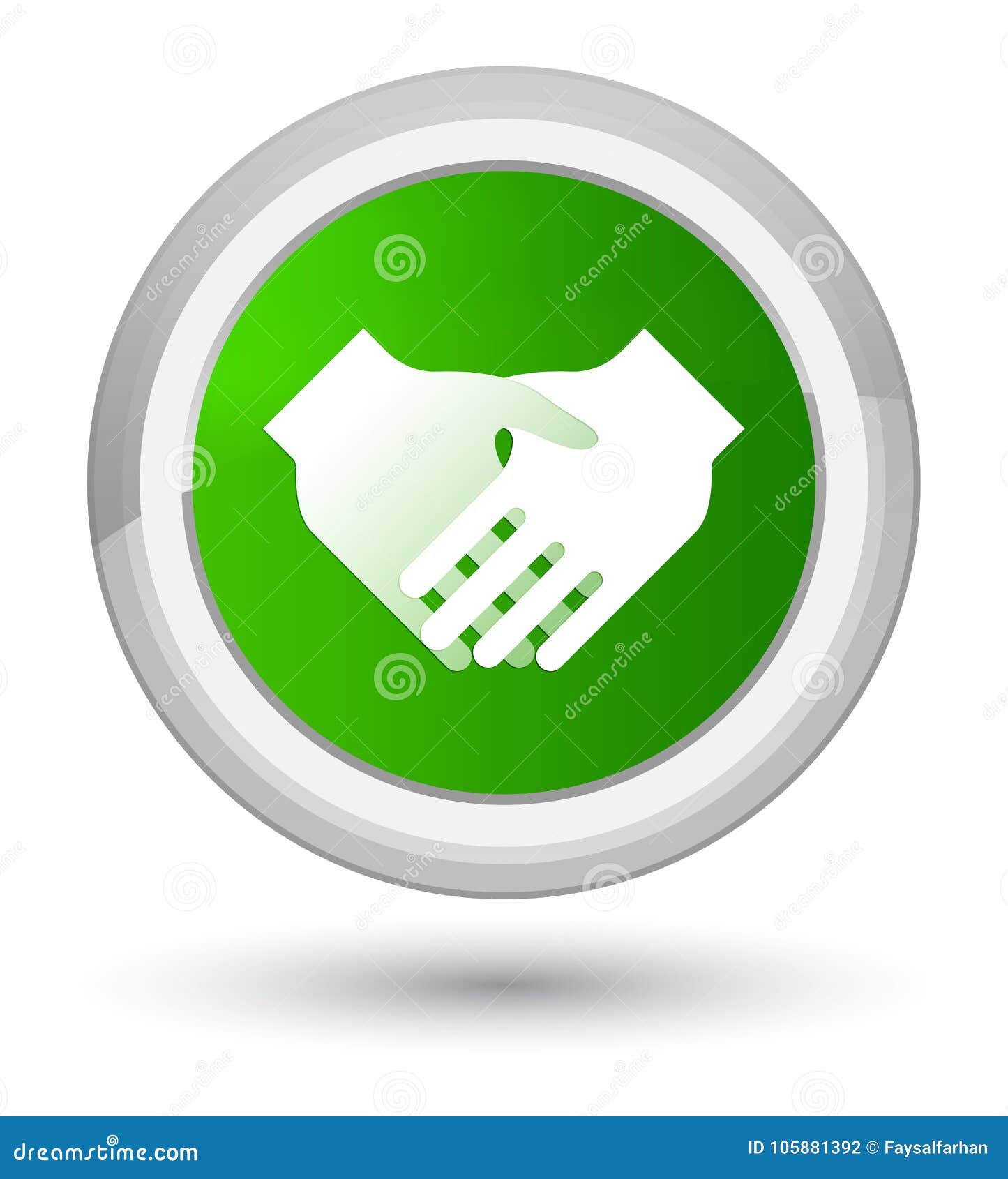 Handshake Icon Prime Green Round Button Stock Illustration ...
