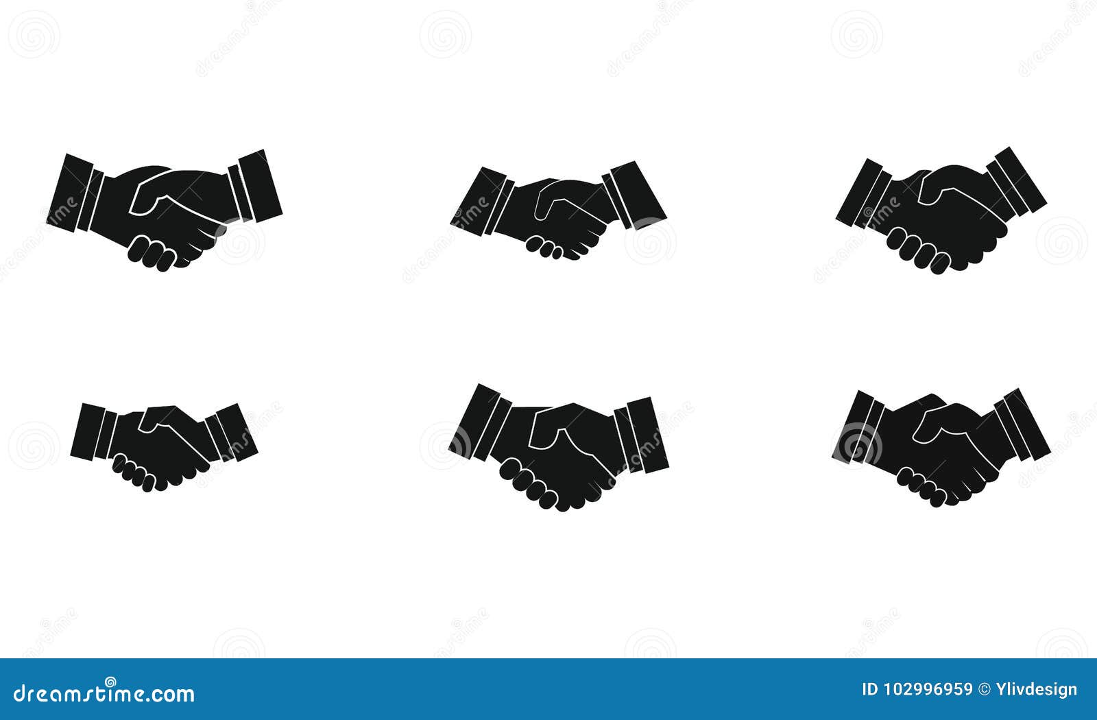 Handshake Icon Set, Simple Style Stock Vector - Illustration of ...