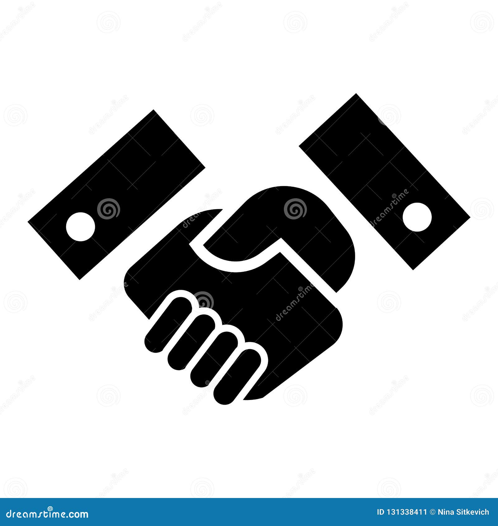 Handshake Icon, Simple Style Stock Vector - Illustration of line ...
