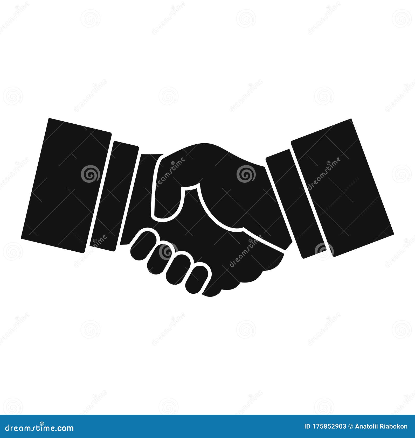 Handshake Icon, Simple Style Stock Vector - Illustration of round ...