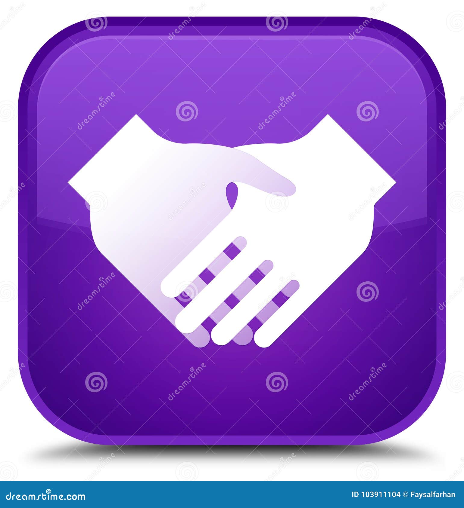Handshake Icon Special Purple Square Button Stock Illustration ...