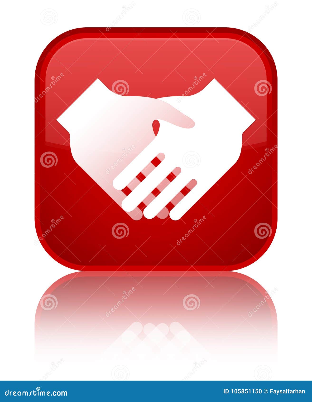 Handshake Icon Special Red Square Button Stock Illustration ...