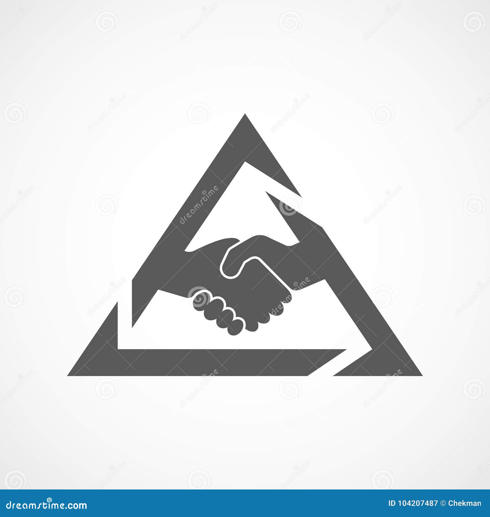 Gray Handshake Icon On White Background. Vector | CartoonDealer.com ...
