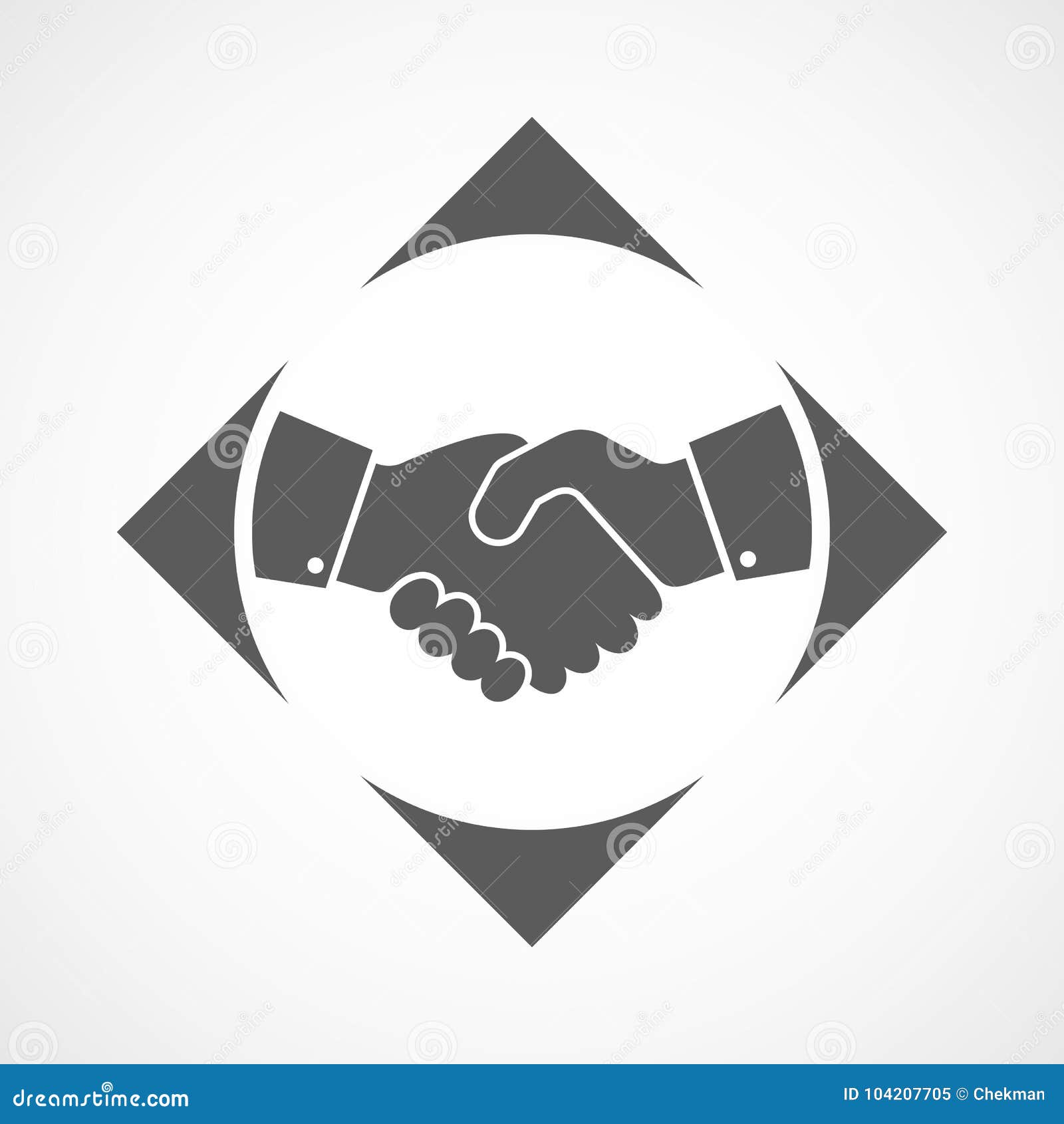 Gray Handshake Icon On White Background. Vector | CartoonDealer.com ...
