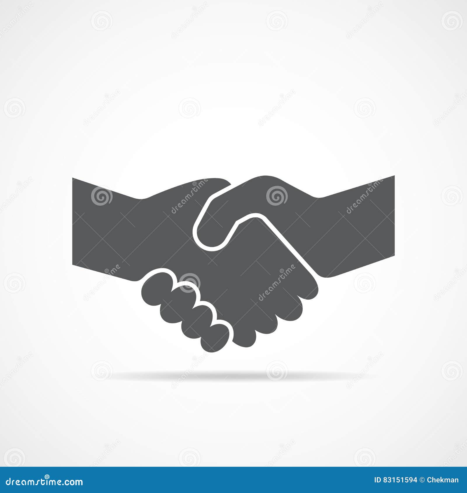 Gray Handshake Icon On White Background. Vector | CartoonDealer.com ...