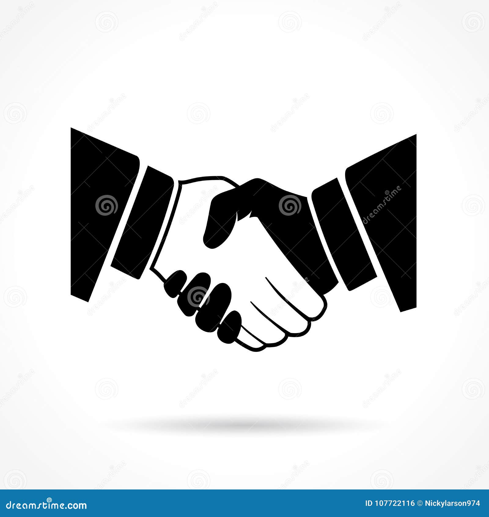Handshake Icon on White Background Stock Vector - Illustration of ...