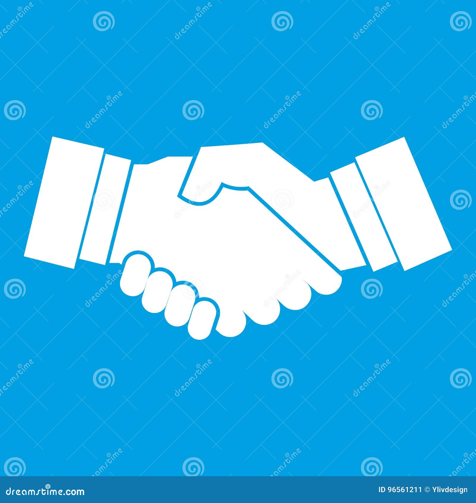 Handshake icon white stock vector. Illustration of people - 96561211