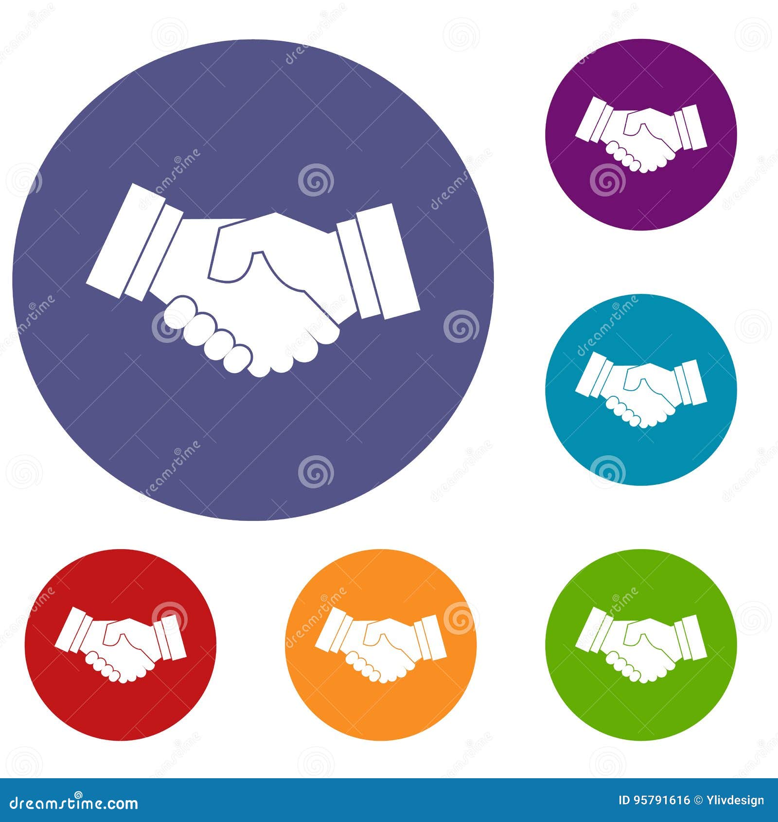 Handshake icons set stock vector. Illustration of congratulating - 95791616