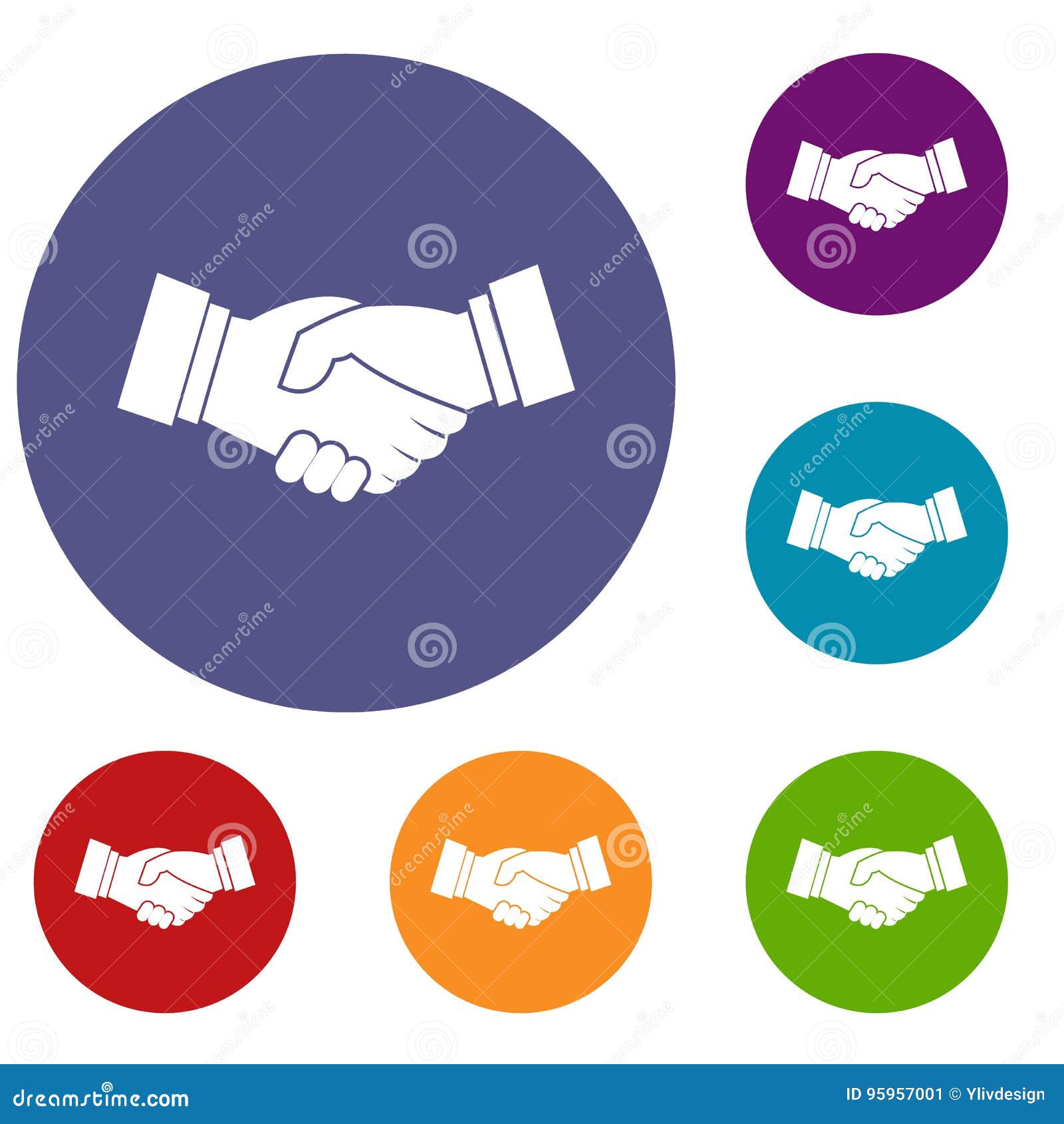 Handshake icons set stock vector. Illustration of hand - 95957001