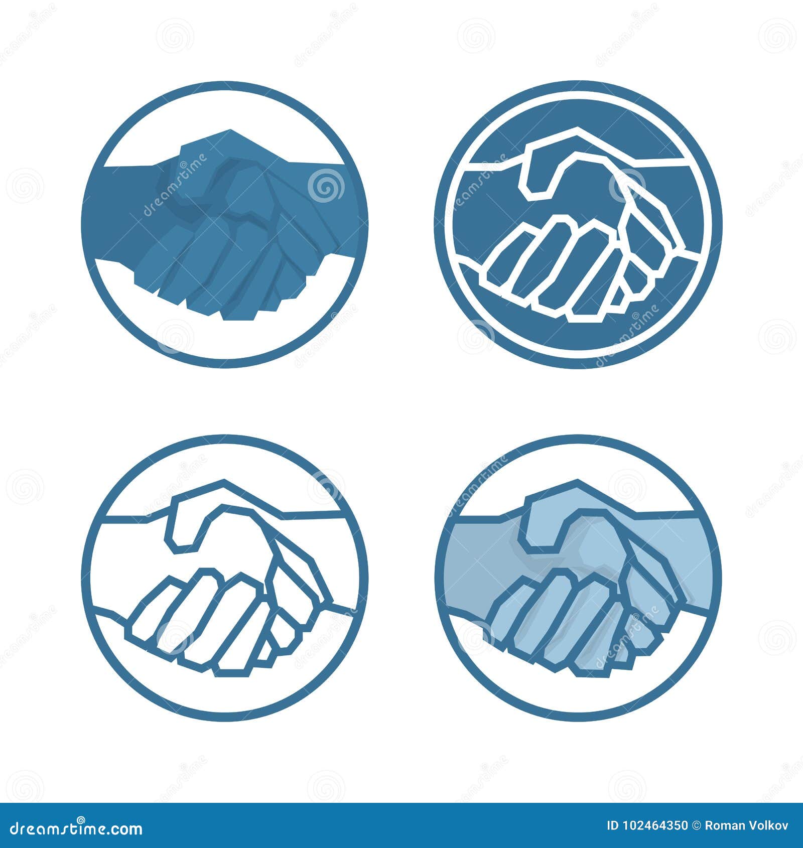 Handshake Icons Set stock vector. Illustration of deal - 102464350