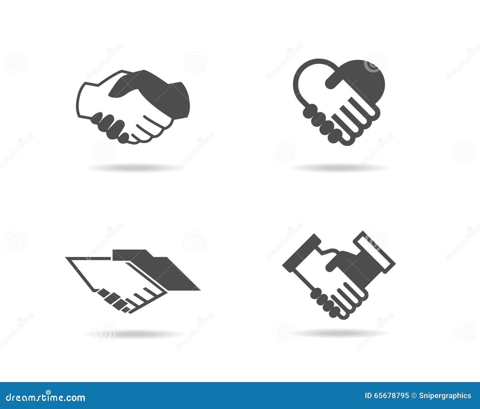 Handshake icons set stock vector. Illustration of professional - 65678795