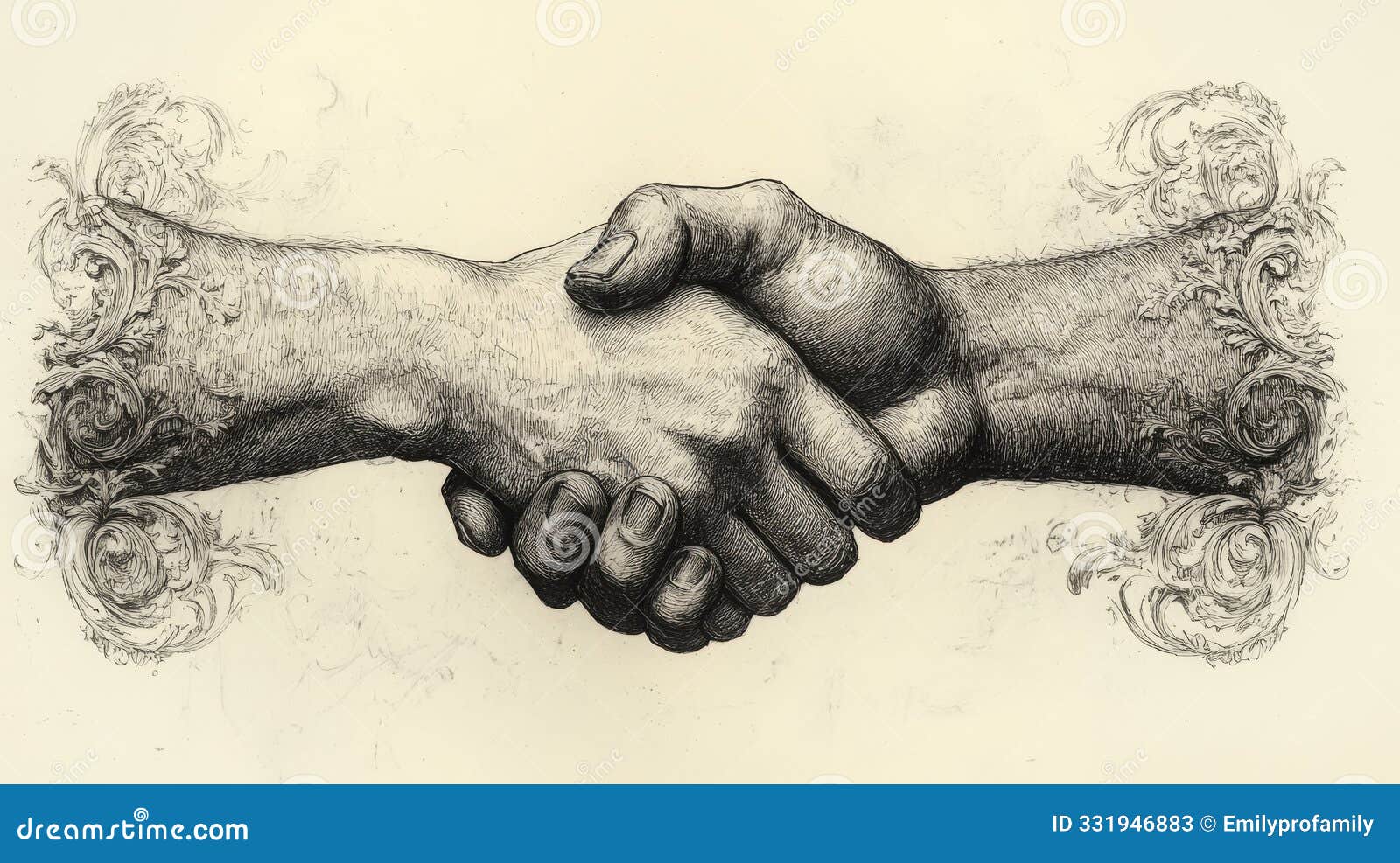 Handshake Illustration Symbolizing Agreement and Partnership with ...