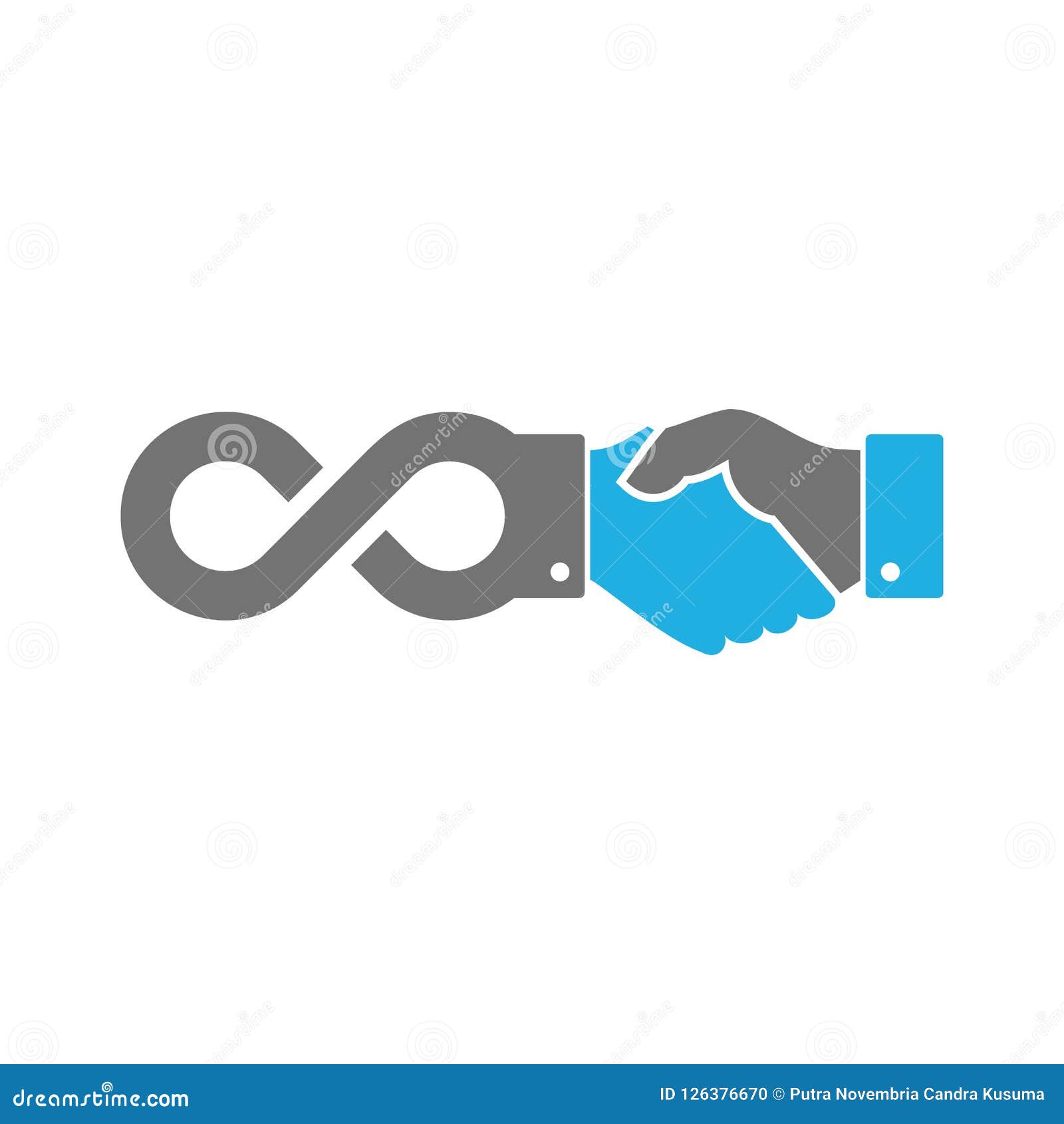 Handshake Infinity Symbol Shape Set Business Success Concept Ide Vector ...
