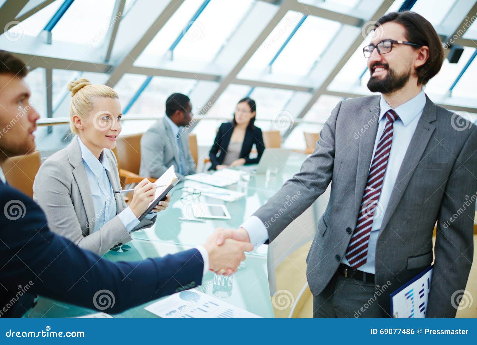 Handshake after Introduction Stock Photo - Image of employee, team ...