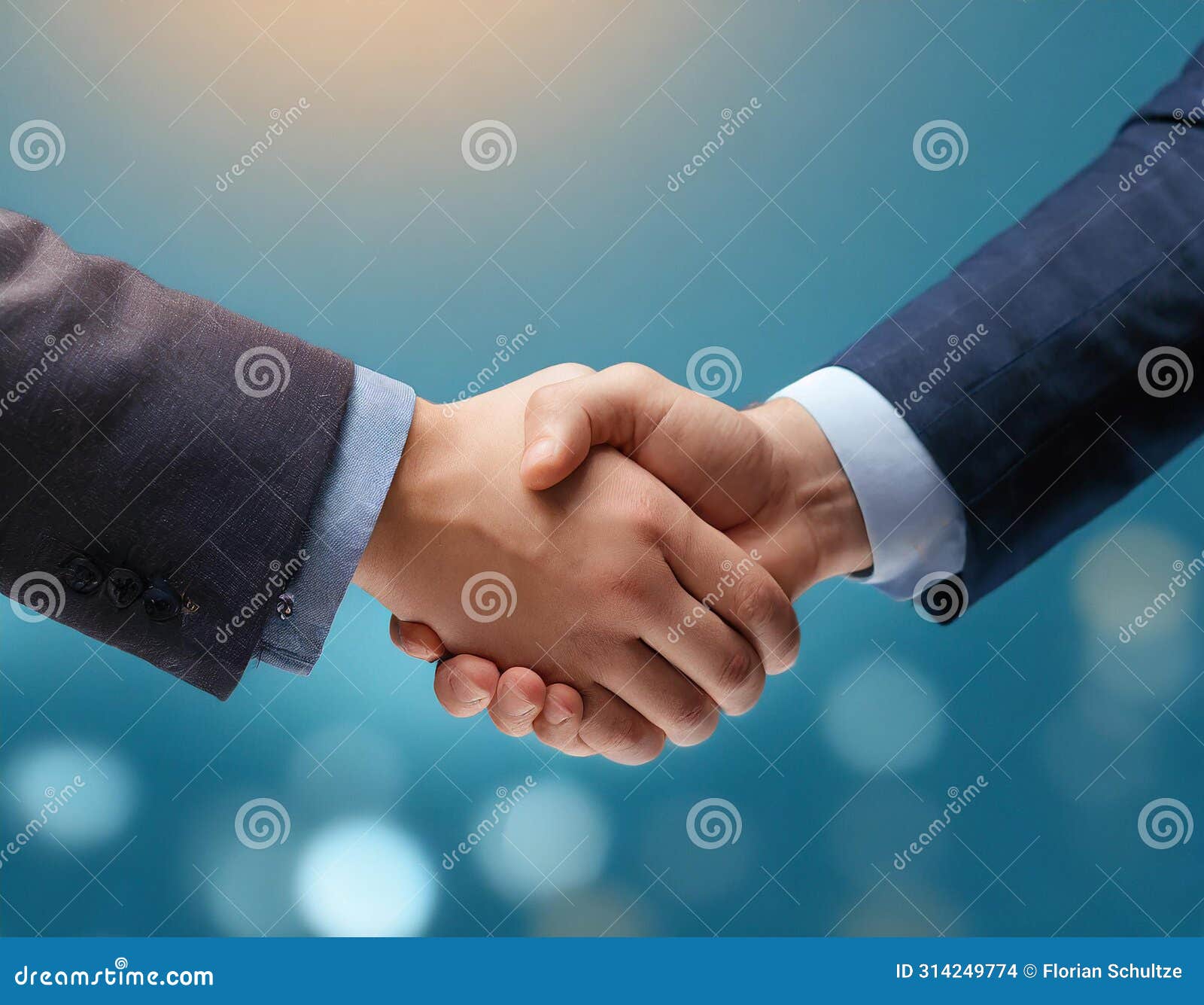 A Handshake Isolated on a Blue Background is a Concept of Relationships ...