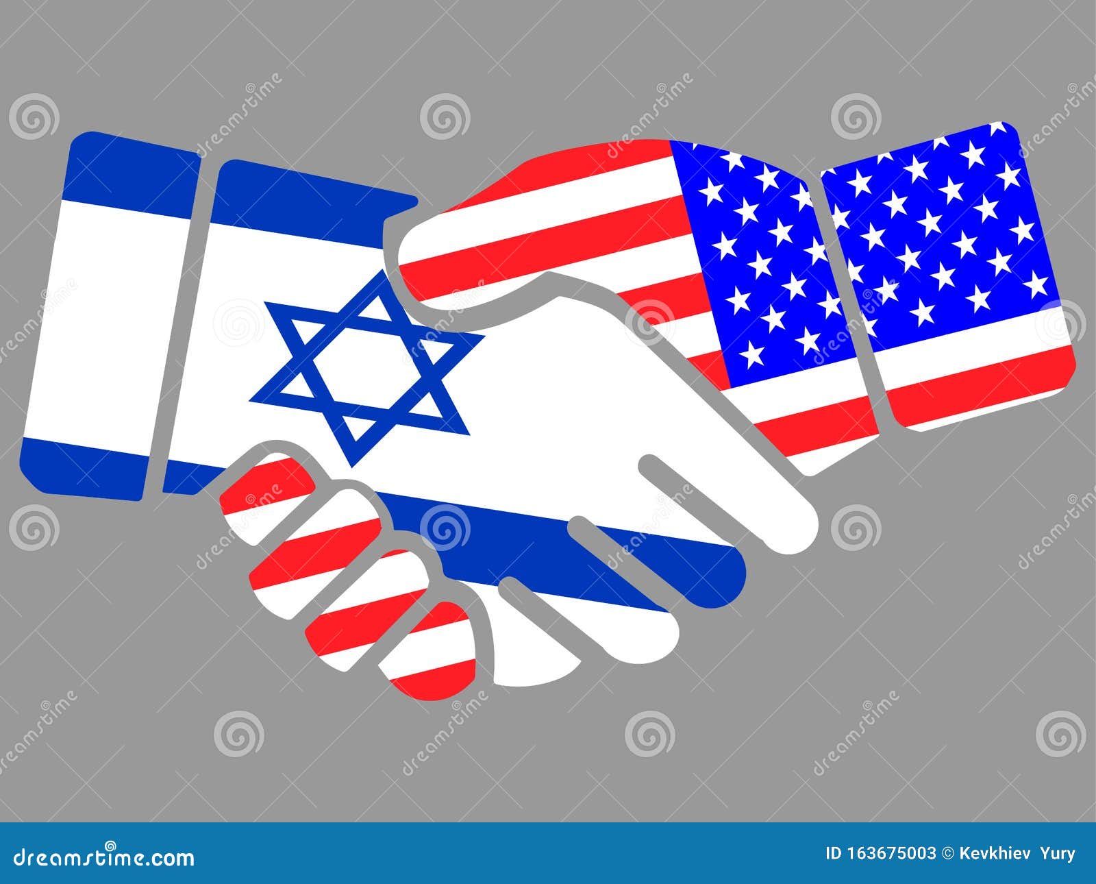Handshake with Israel and USA Flags Vector Stock Vector - Illustration ...
