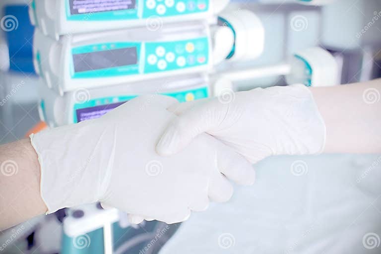 Handshake in the Laboratory. Stock Image - Image of expertise, medical ...