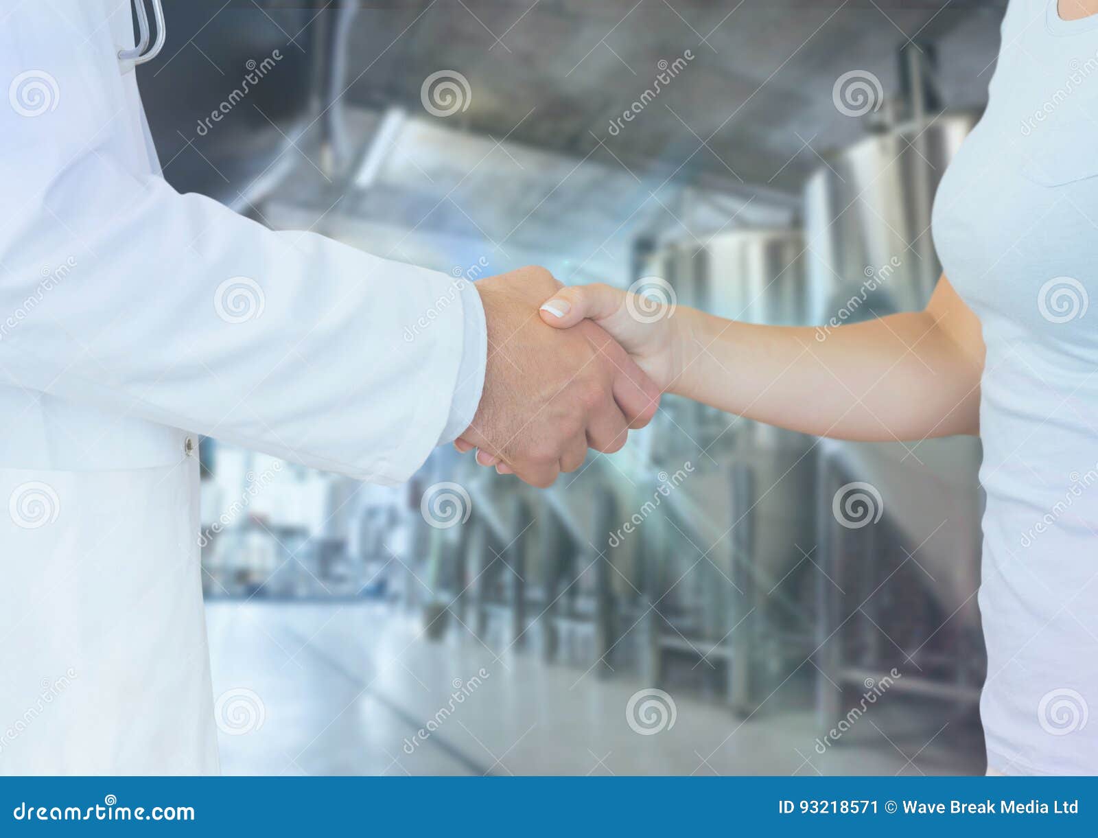 Handshake in the Laboratory Stock Image - Image of machine, extending ...