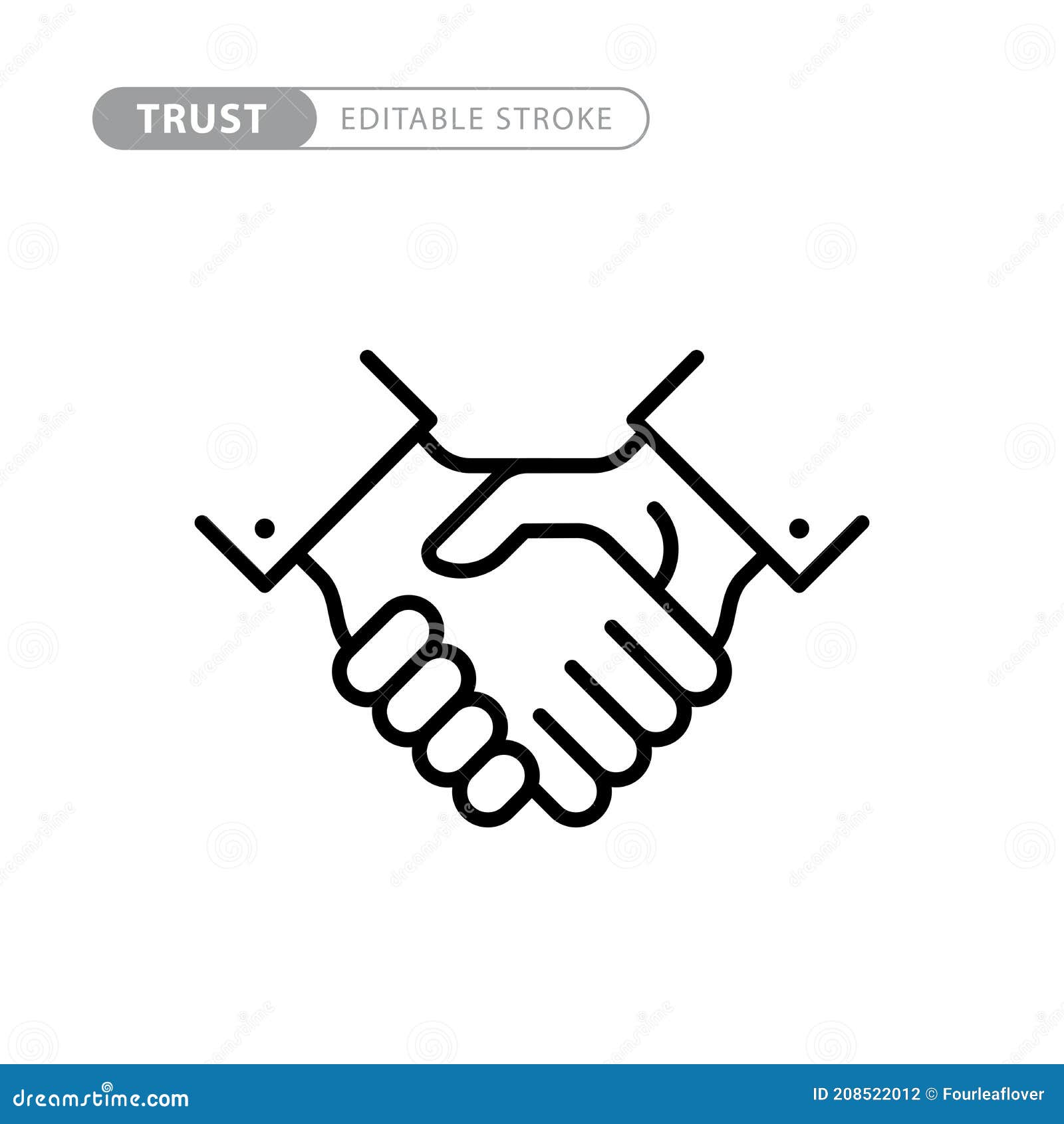 Handshake Line Icon. Partnership and Agreement Symbol Stock Vector ...