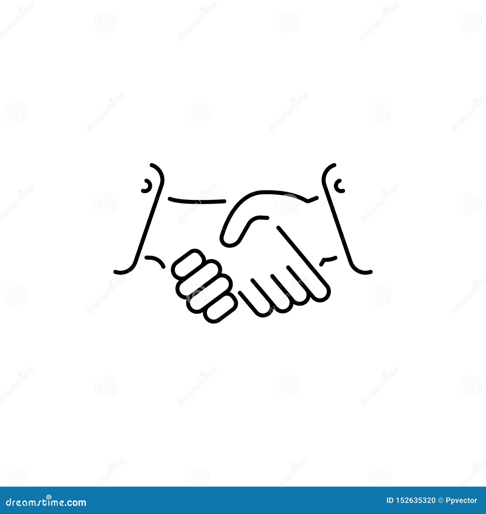Handshake line icon stock illustration. Illustration of agreement ...