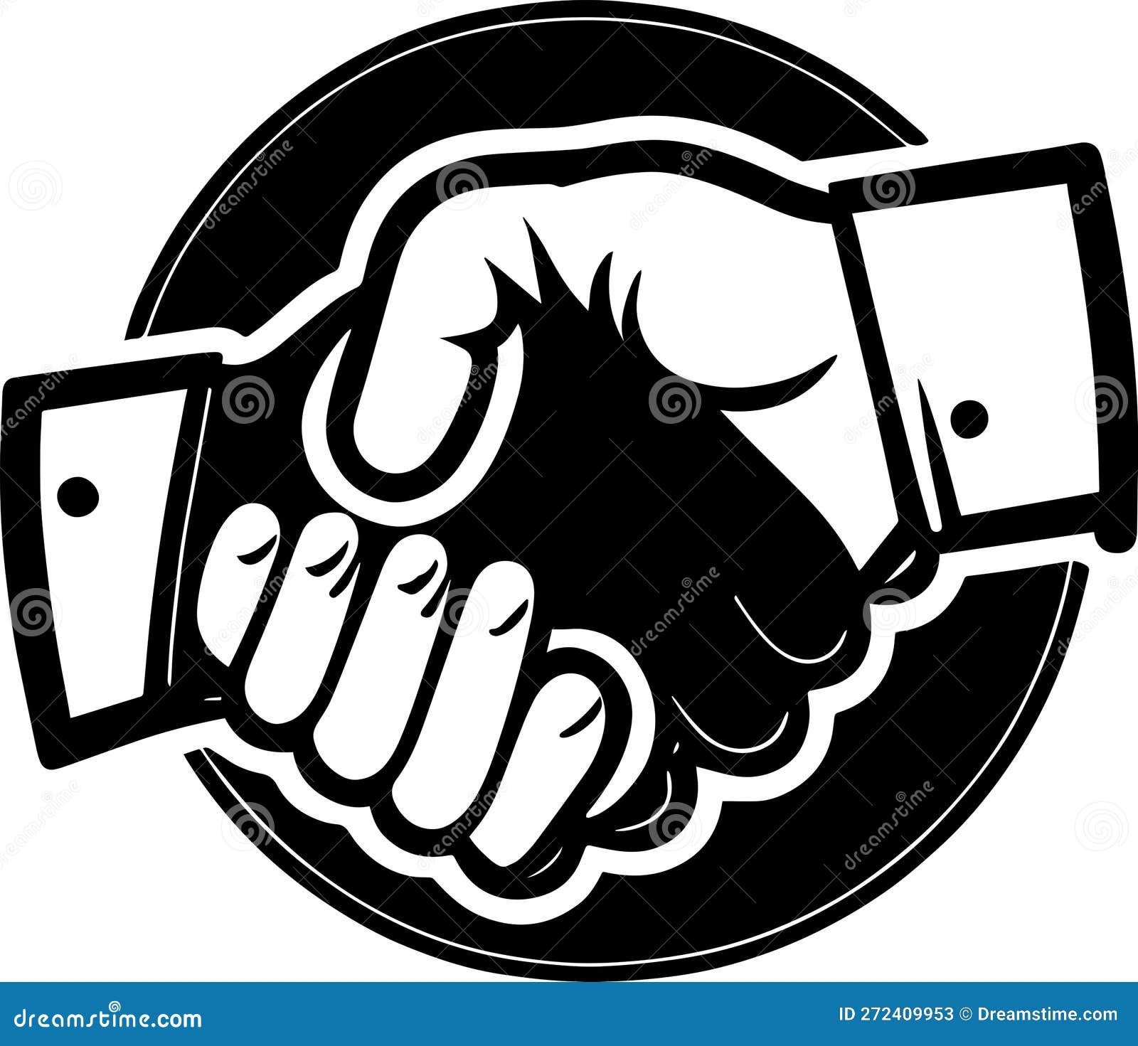 Handshake Logo Monochrome Design Style Stock Vector - Illustration of ...