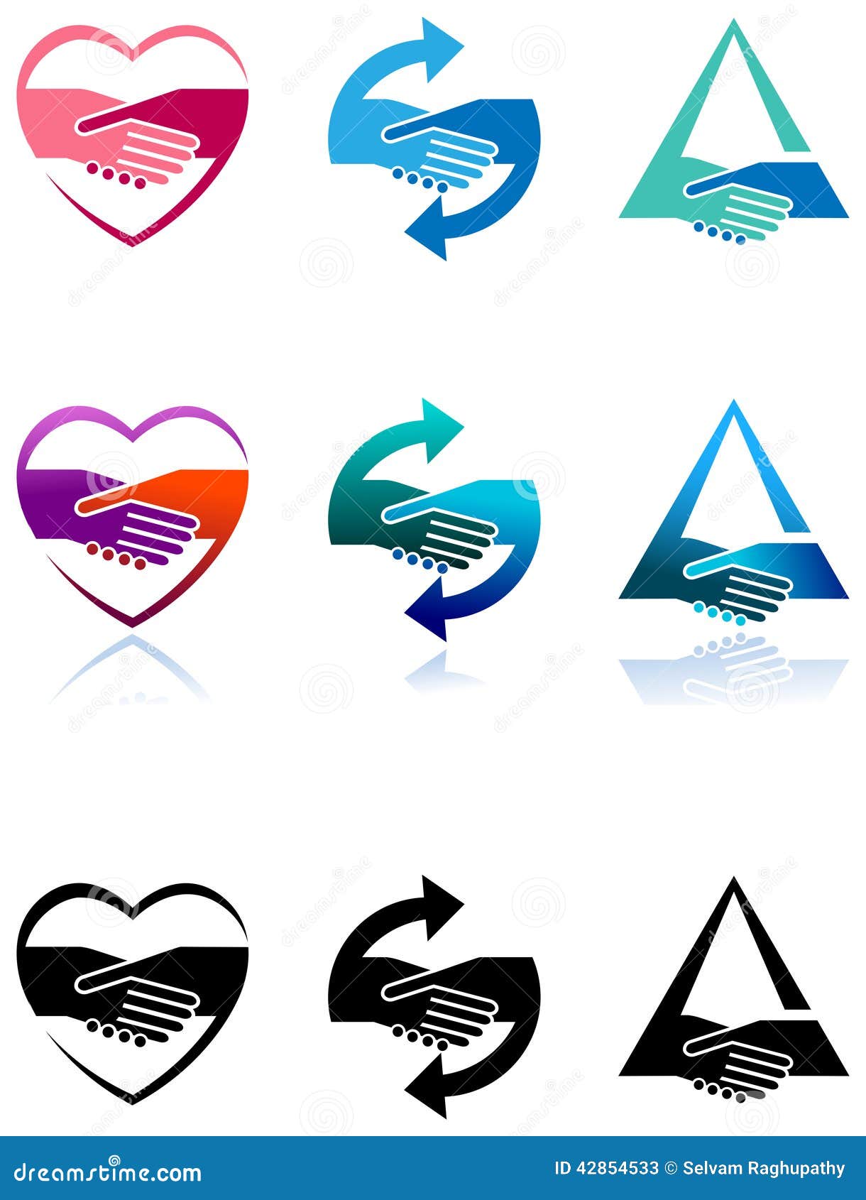 Handshake logo set stock vector. Illustration of business - 42854533